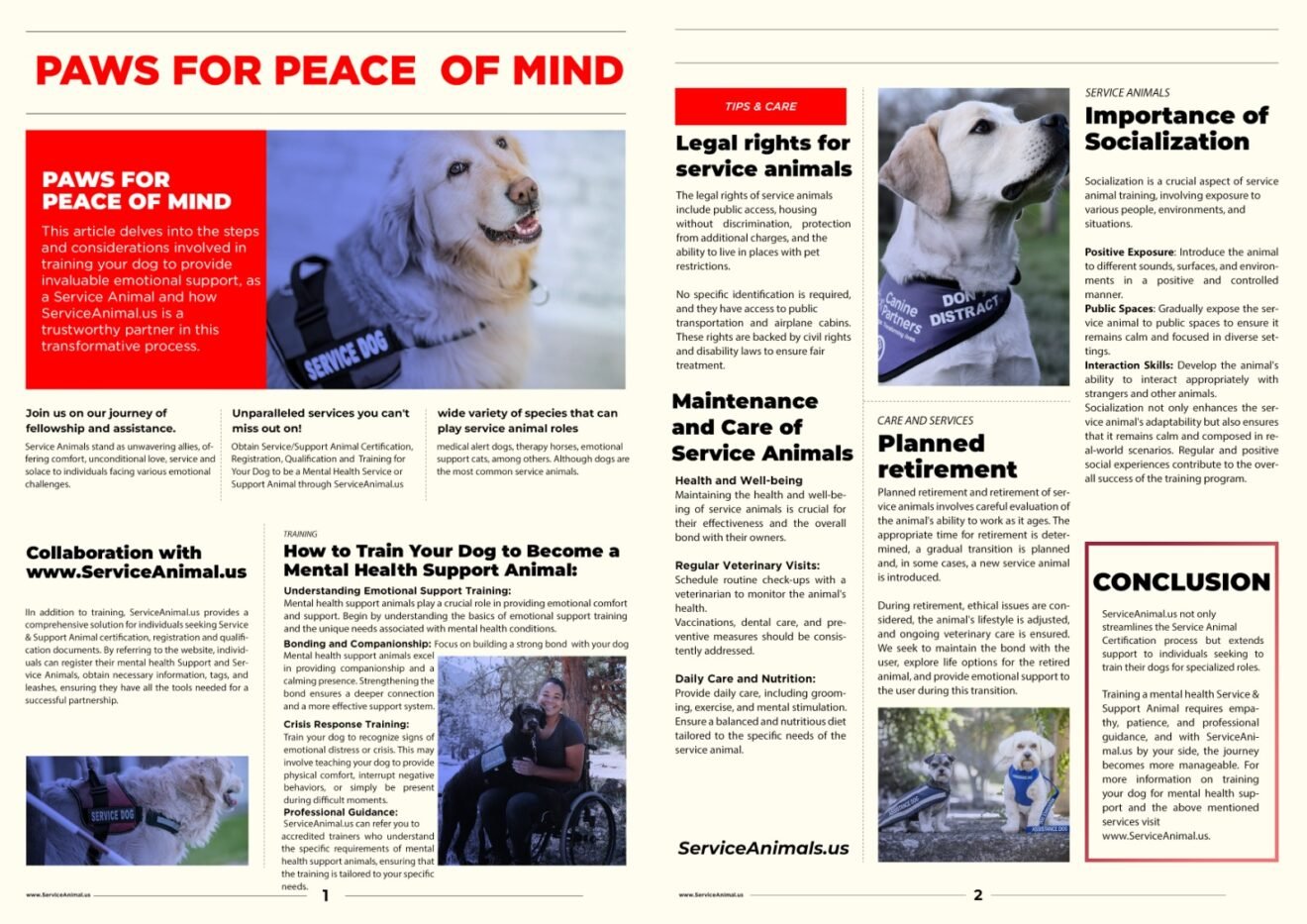 USA OFFICIAL SERVICE ANIMAL SITE ONLINE